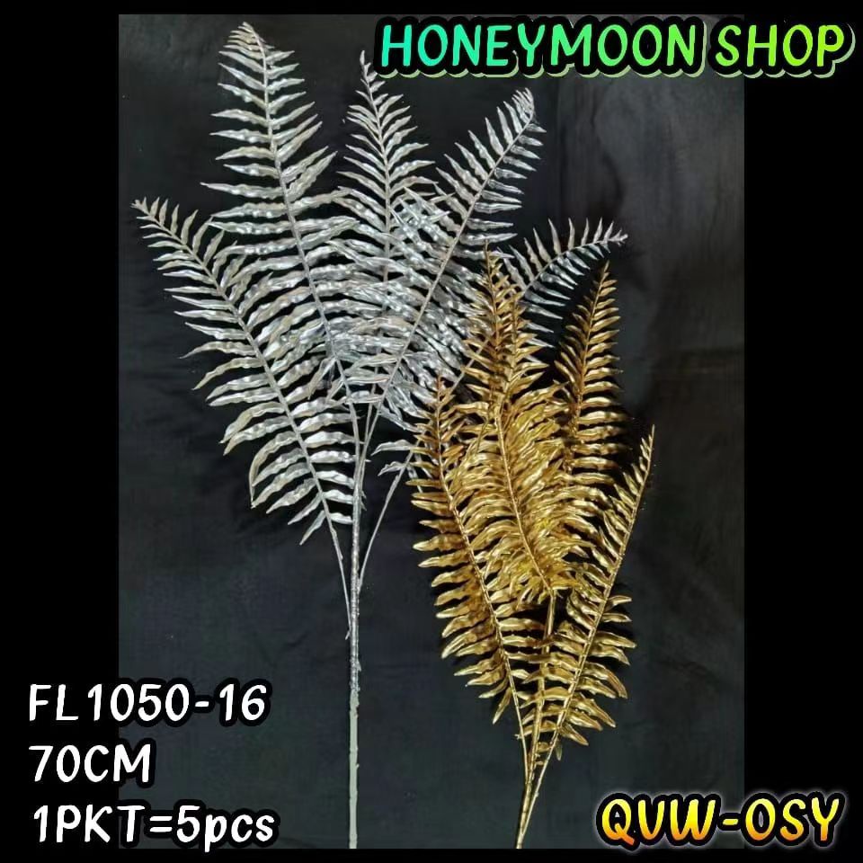 Artificial Goldish Leaves | daun gold | hiasan | daun Sliver l wedding ...