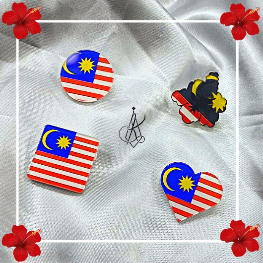 JGD Baby Brooch Pin Tudung Bendera Malaysia Brooch Bunga Merdeka ...