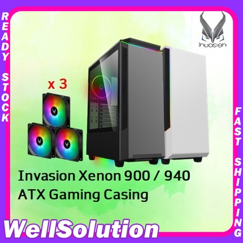 Invasion Xenon 900 / Xenon 940 ATX Gaming Case with 3 RGB Fans PC ...