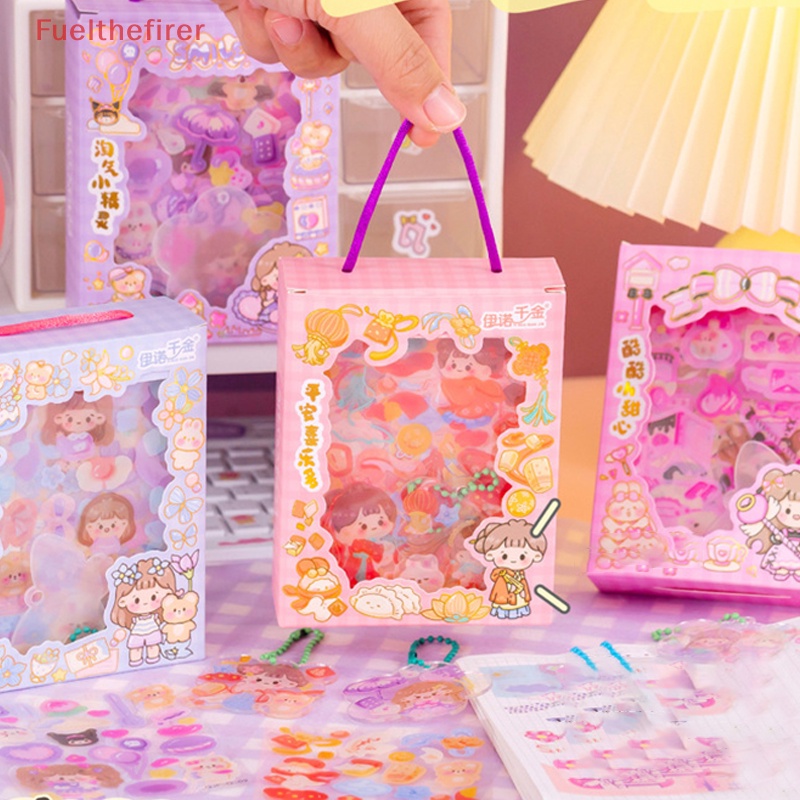 （Fuelthefirer） 1Set Cartoon Cute Sticker Portable Gift Box Goo Card Set ...