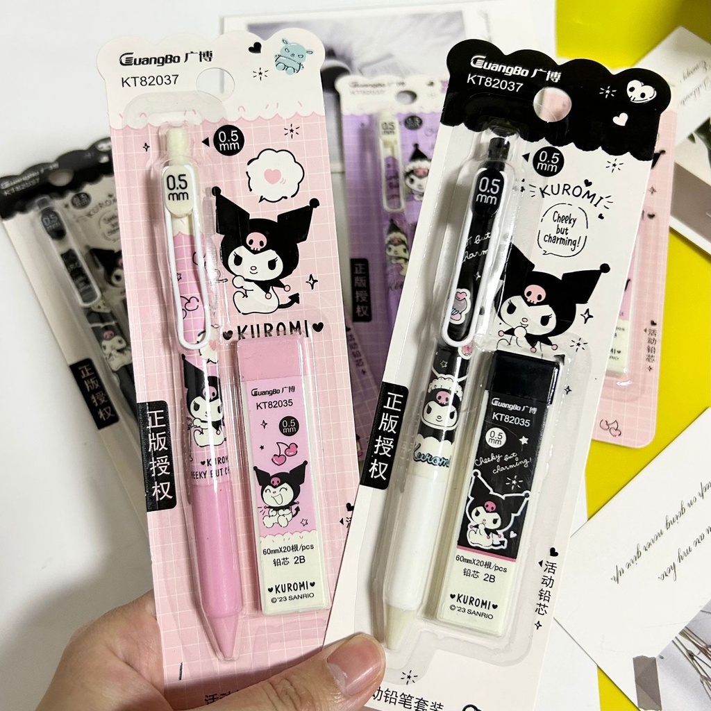 Korome Mechanical Pencils, 0.5mm Kawaii Pencils Cute Pens Aesthetic with Lead Refills Cherry ...