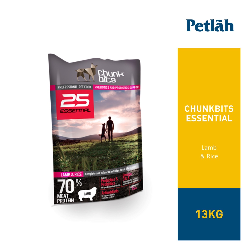 Chunkbits Dog Essential Lamb & Rice 13kg | Shopee Malaysia