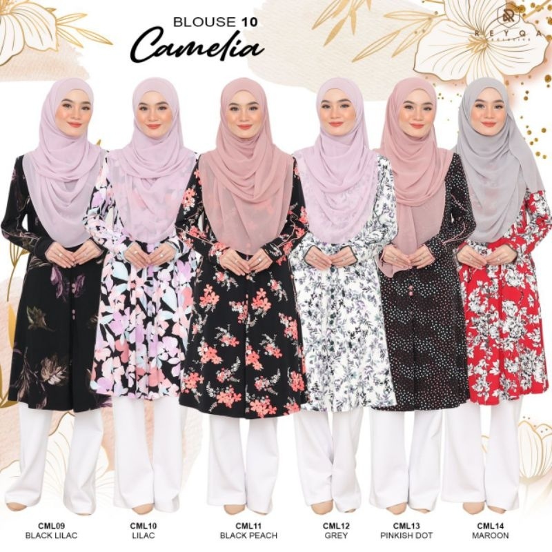 BAJU Blouse Camelia 10 RQ BAJU JALAN DEWASA BAJU RAYA 2023 RQ | Shopee ...