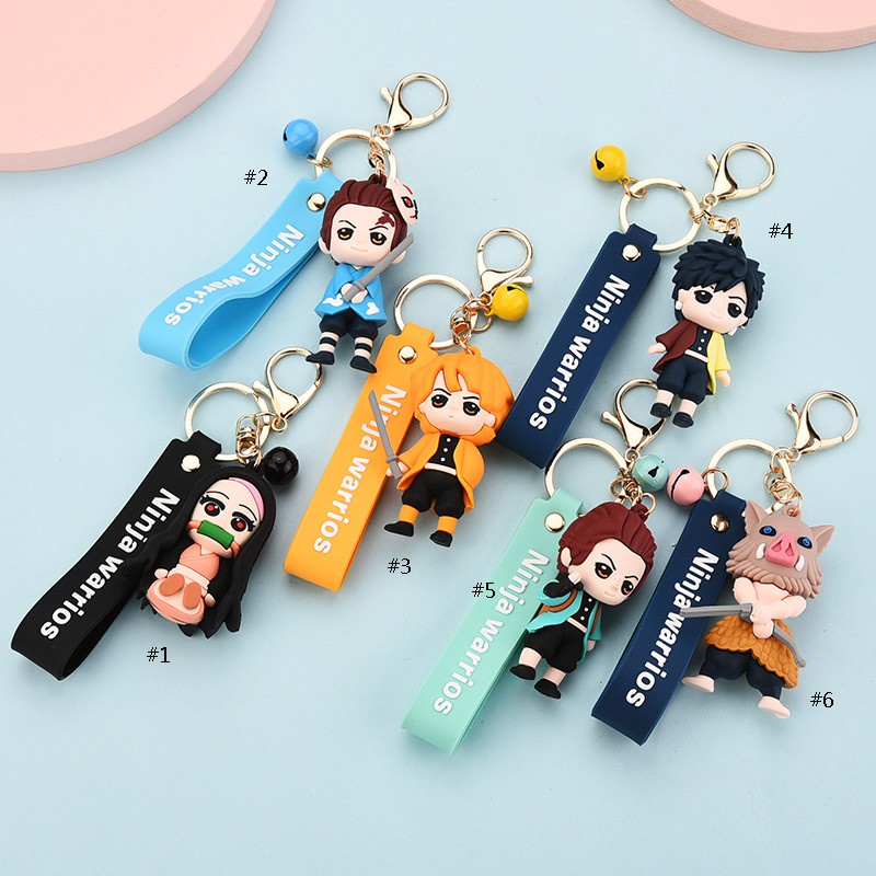 Demon Slayer Keychain cute cartoon animation schoolbag pendant Car ...