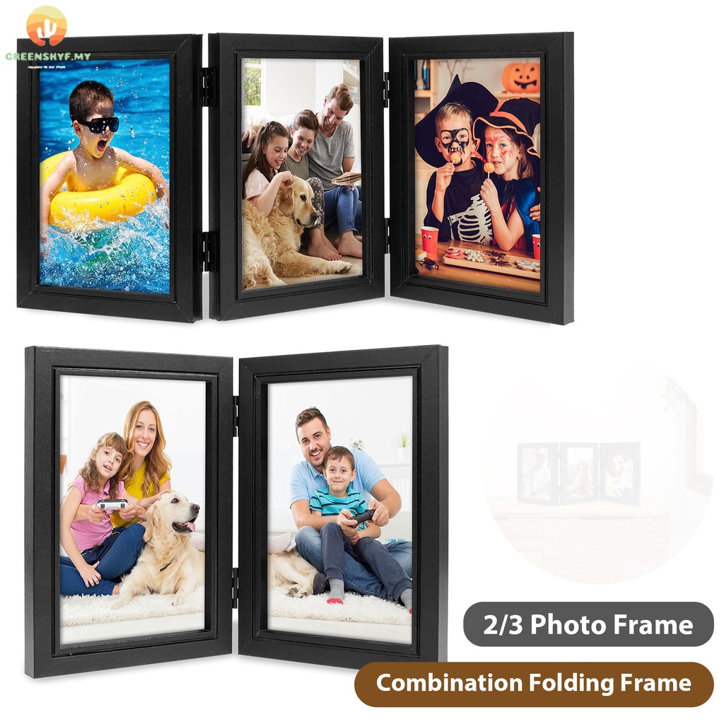 Double/Triple Photo Frame 180° Foldable Hinged Picture Frame Stand ...