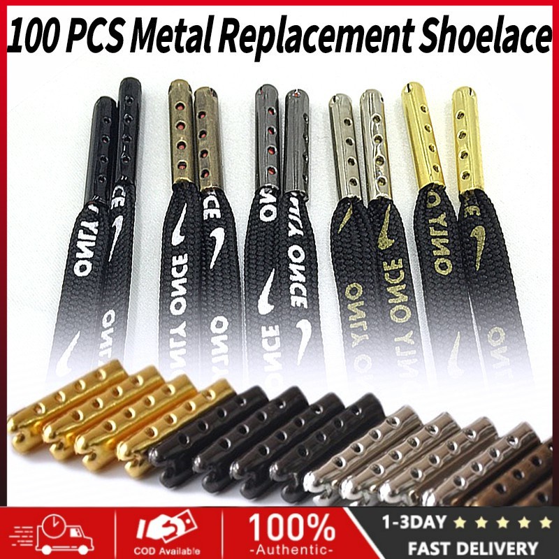 10/100Pcs Metal Replacement Shoelace Shoe Lace Aglet Tip Head Aglets ...