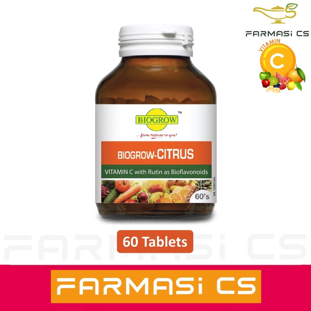CLEARANCE BIOGROW CITRUS VITAMIN C with Rutin & Bioflavonoids 60 ...