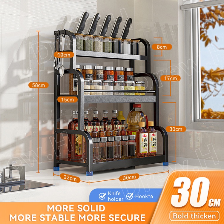 Kitchen Spice Rack Kitchen Rak Dapur Rak Rempah Stainless Steel ...