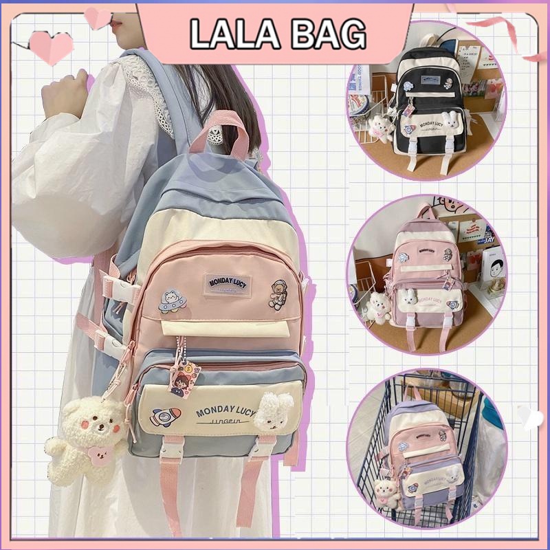 LALA Large School Backpack Cute Design Korean Style For Female Students ...