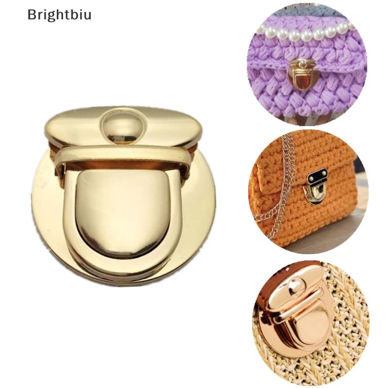 [Brightbiu] Shoulder Bag Turn Twist Lock Metal Buckle Bag Handbag Snap ...