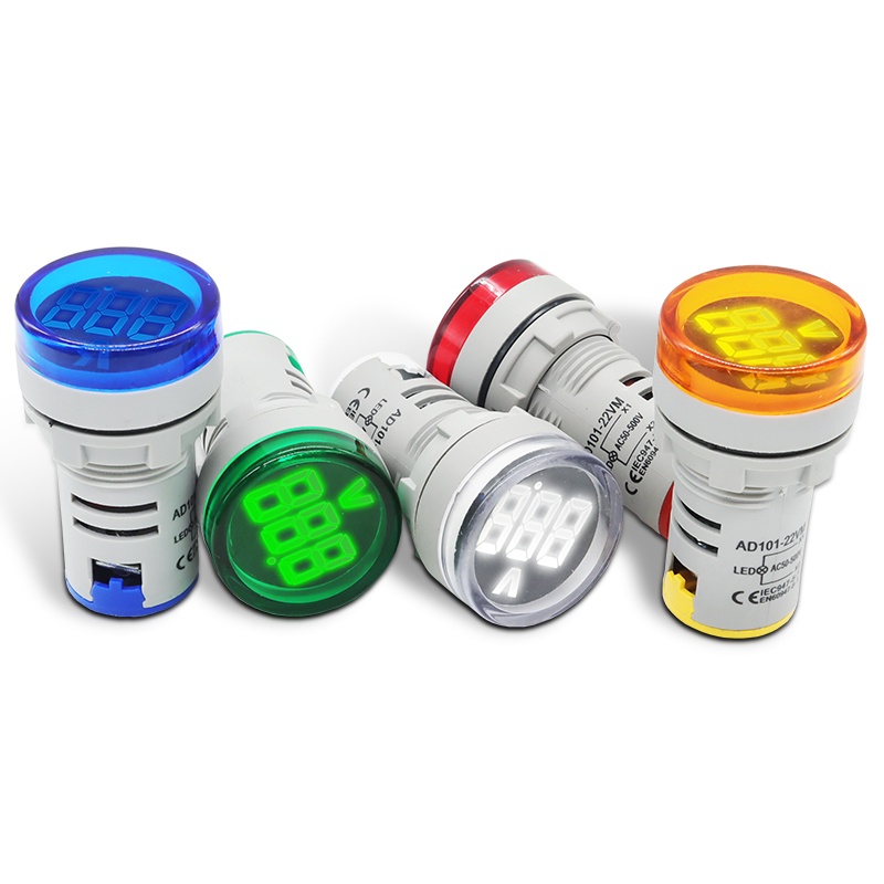 Mini Digital Voltmeter 22mm Round Ac50~500v Volt Voltage Tester Meter