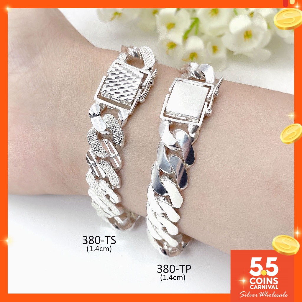 💥PROMO💥#HBG380 - 1.4cm Silver 925 Bangle - Gelang Tangan Perak 925 ...