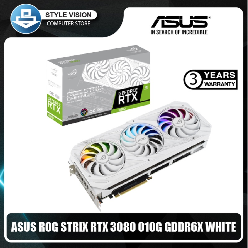 ASUS ROG STRIX RTX 3080 OC 10GB WHITE V2 GDDR6X GRAPHIC CARD | Shopee ...