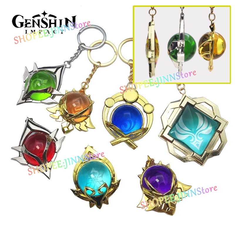 - JN - GENSHIN IMPACT Cosplay Keyring GENSHIN Dendro/Cryo/Pyro/Hydro ...
