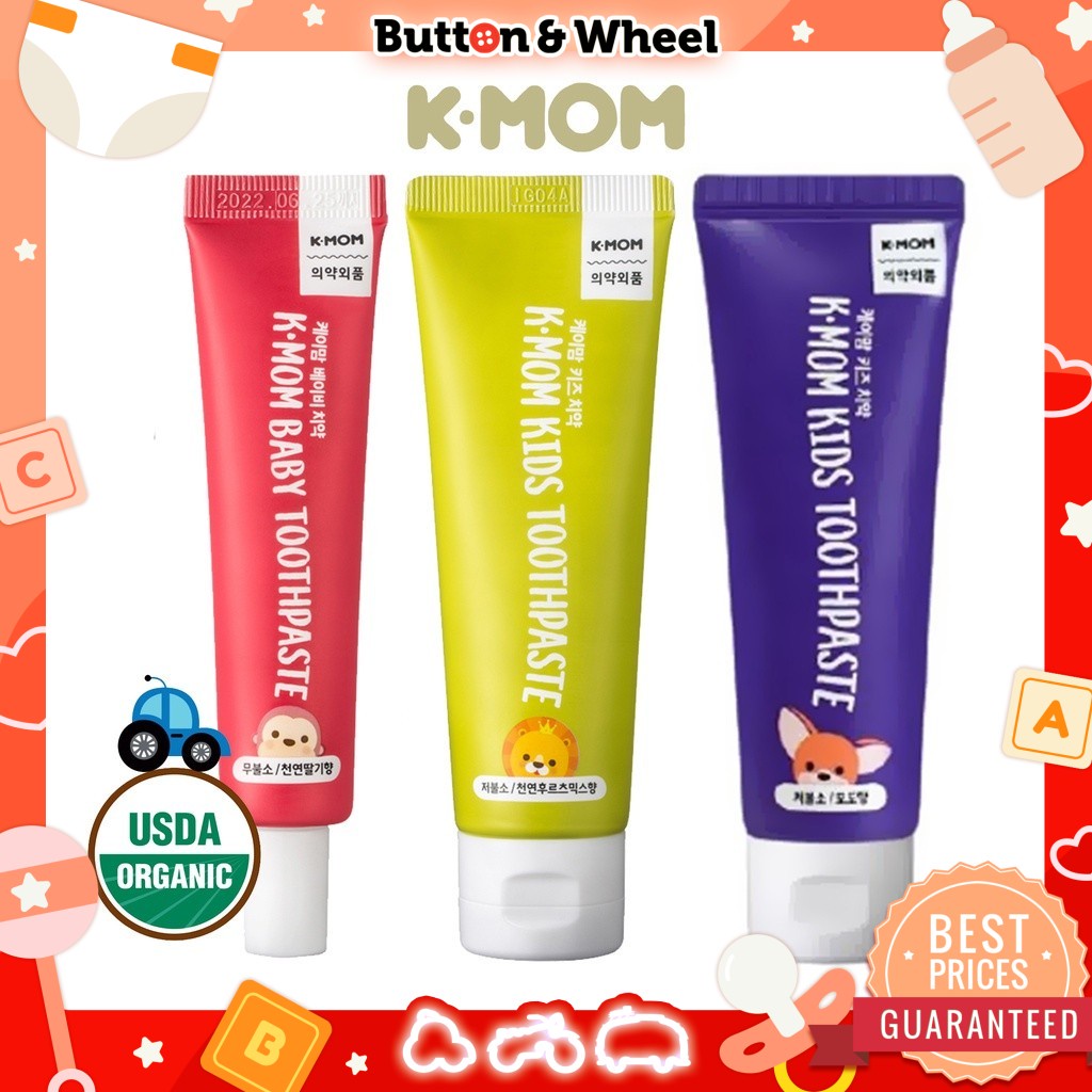 K-MOM Kids Natural Toothpaste (Low Fluoride) - Strawberry , Fruit Mix ...