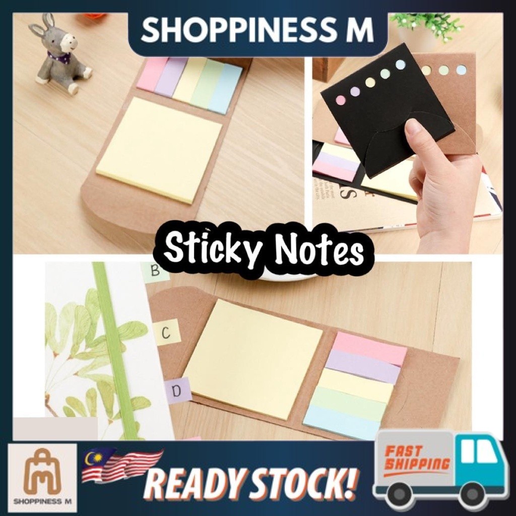 Colourful Sticky Note Korean Memopad Sticky Notes Notepad Memo Booklet ...