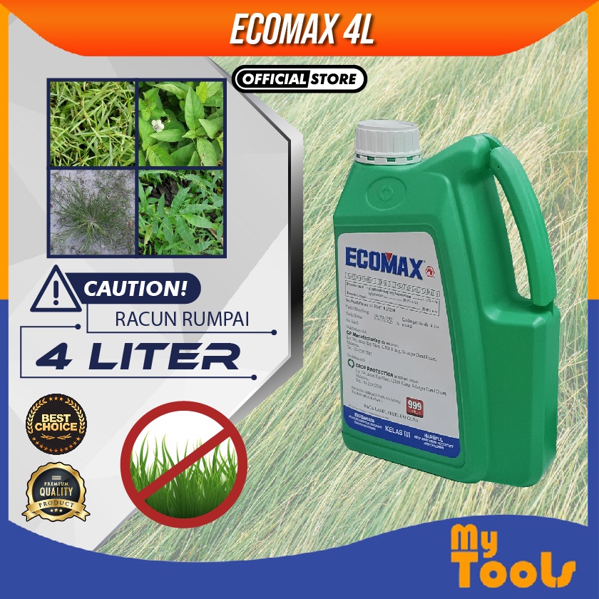 Mytools 4 Liter Ecomax Herbicide 41% Class 3 Racun Rumput Rumpai Weeds ...