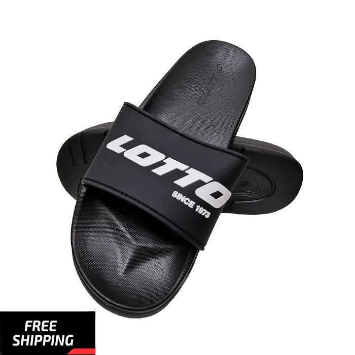 Lotto Men's LATEX Slipper REME Black YI1186-01 | Shopee Malaysia