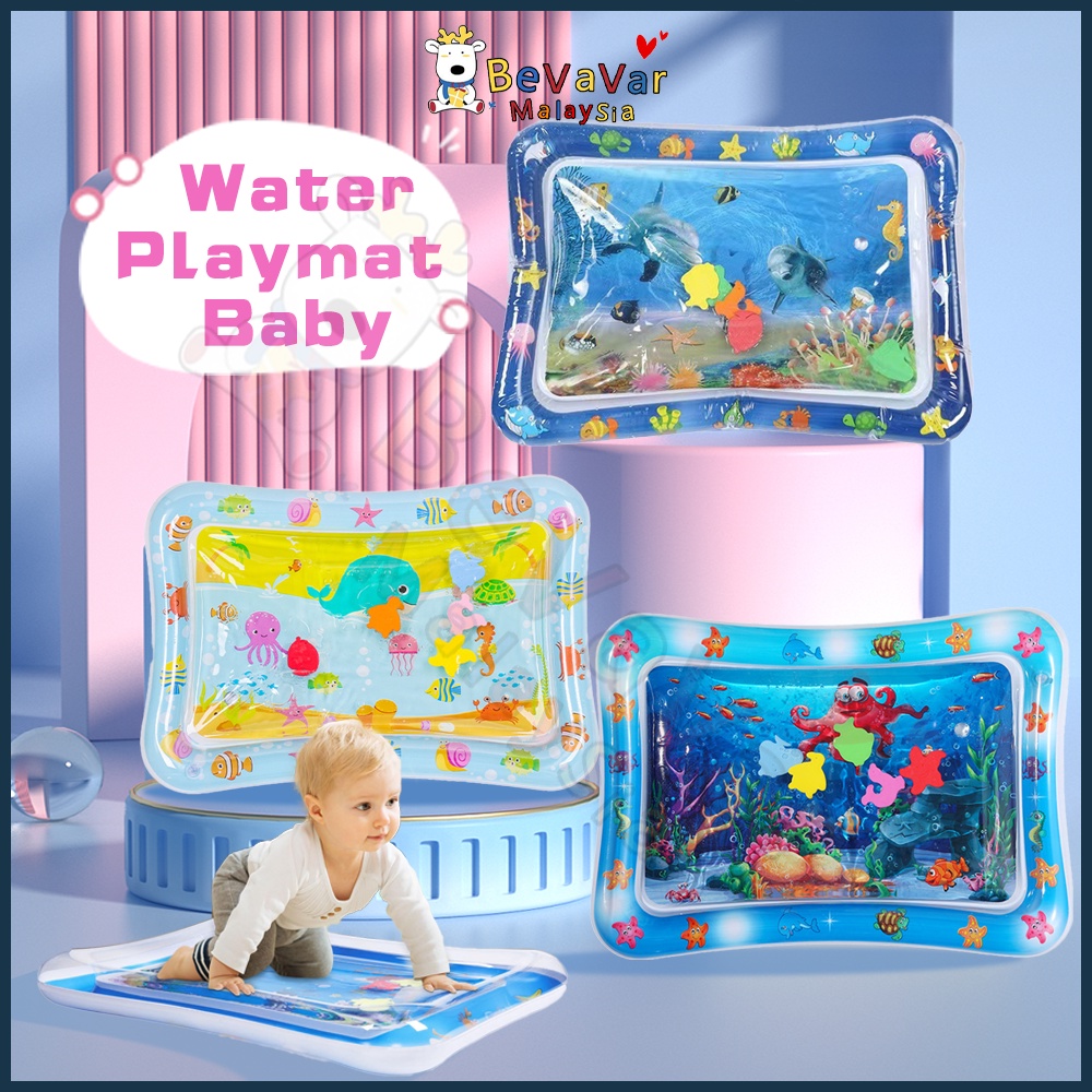 Bevavar Baby Water Play Mat Inflatable Training Crawl Mat Slapped Pad ...
