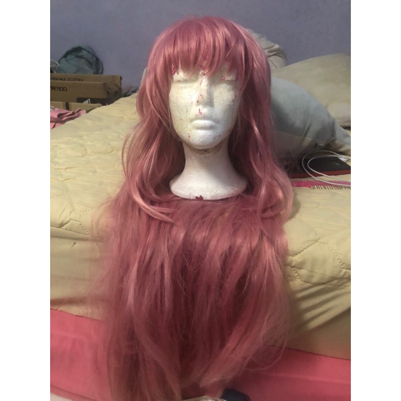 (bottom part is really frizzy and tangled) pink wig bocchi cosplay wig ...