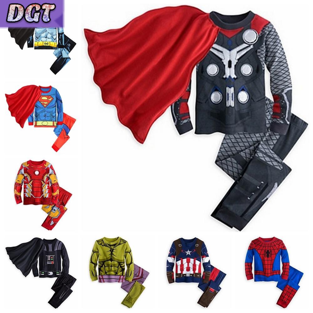 DGT Kids pyjamas Boys Cartoon Ironman Hulk Spiderman Captain America ...