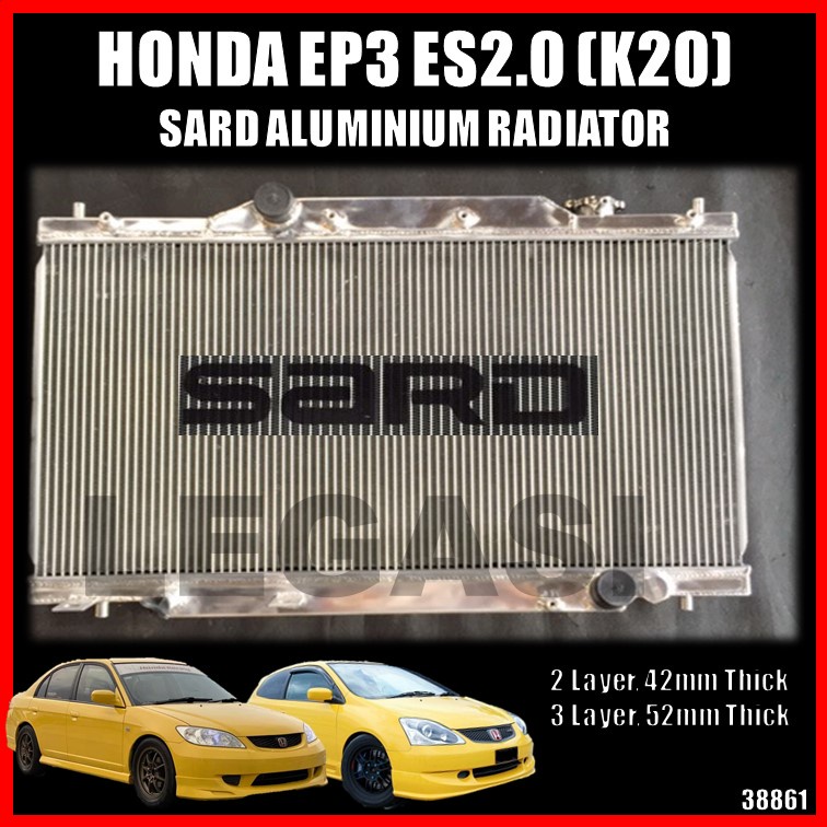 Honda EP3 ES 2.0 RS 2002-2005 K20 Engine SARD Aluminium Radiator ...