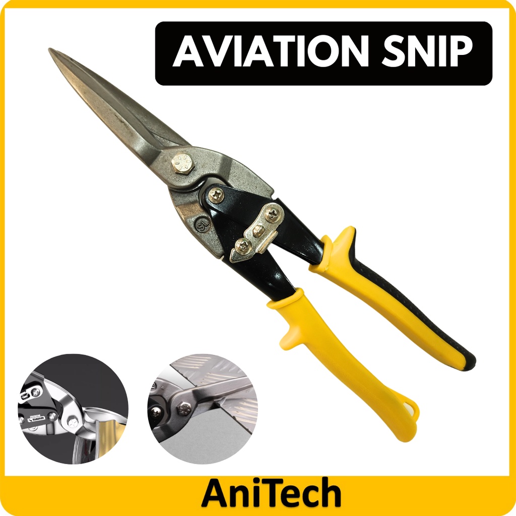 10" Aviation Tin Snip Straight Cut Metal Sheet Scissor Plier Cutter ...