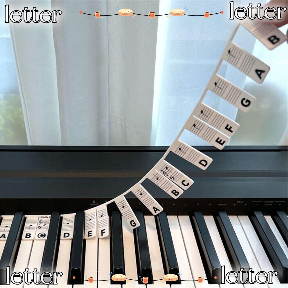 LETTER Silicone Piano Stickers Reusable Double Line Score Display 88 ...