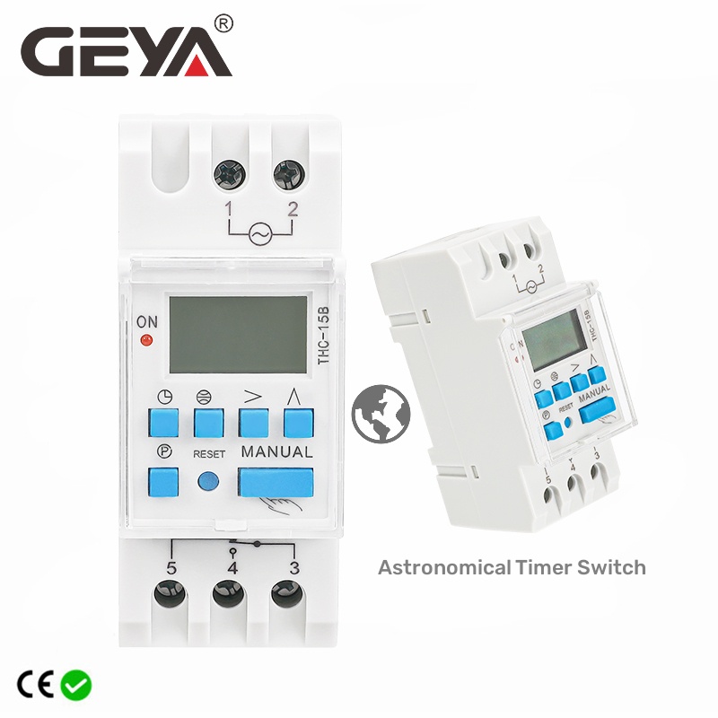 GEYA THC Astronomical Timer Switch LCD Display 16A 20A 30A Timing Control Latitude Switch 110V ...