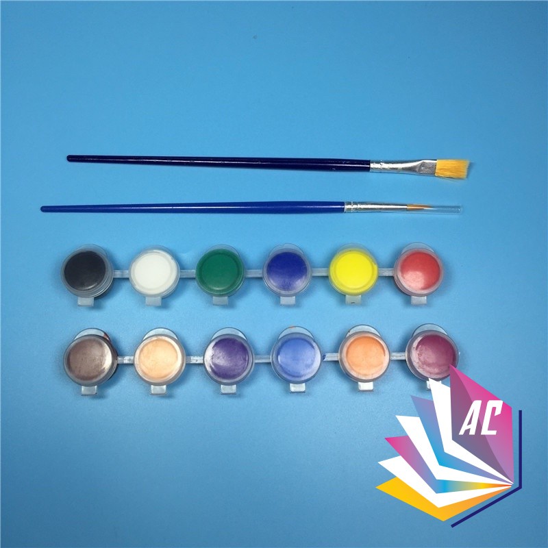 DIY Mini Acrylic Color 12 colors Paint Set (3ml x 12) - Mix Color ...