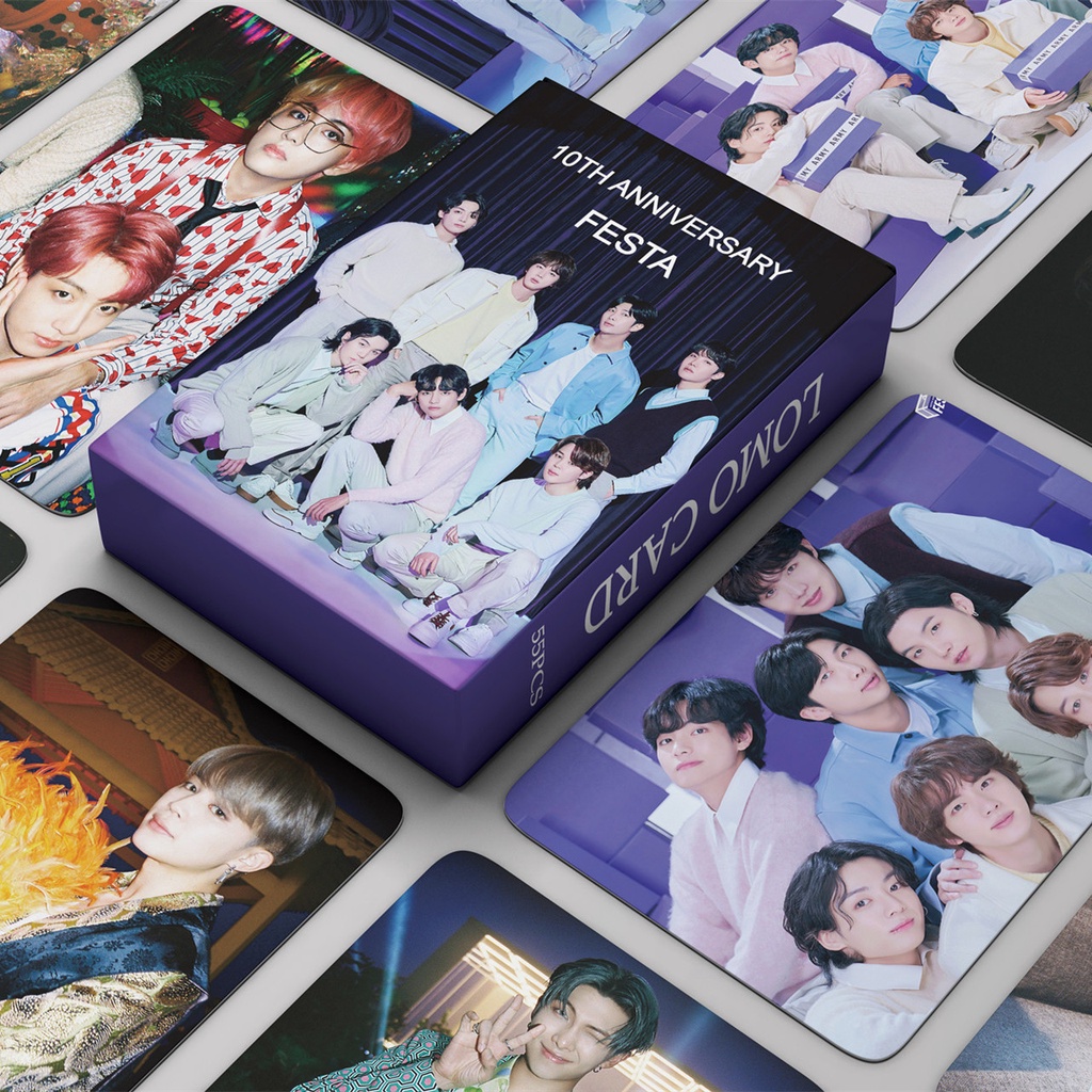 55pcs/box BT-S 10th ANNIVERSARY Photocards 2023 FESTA Series Lomo Cards ...