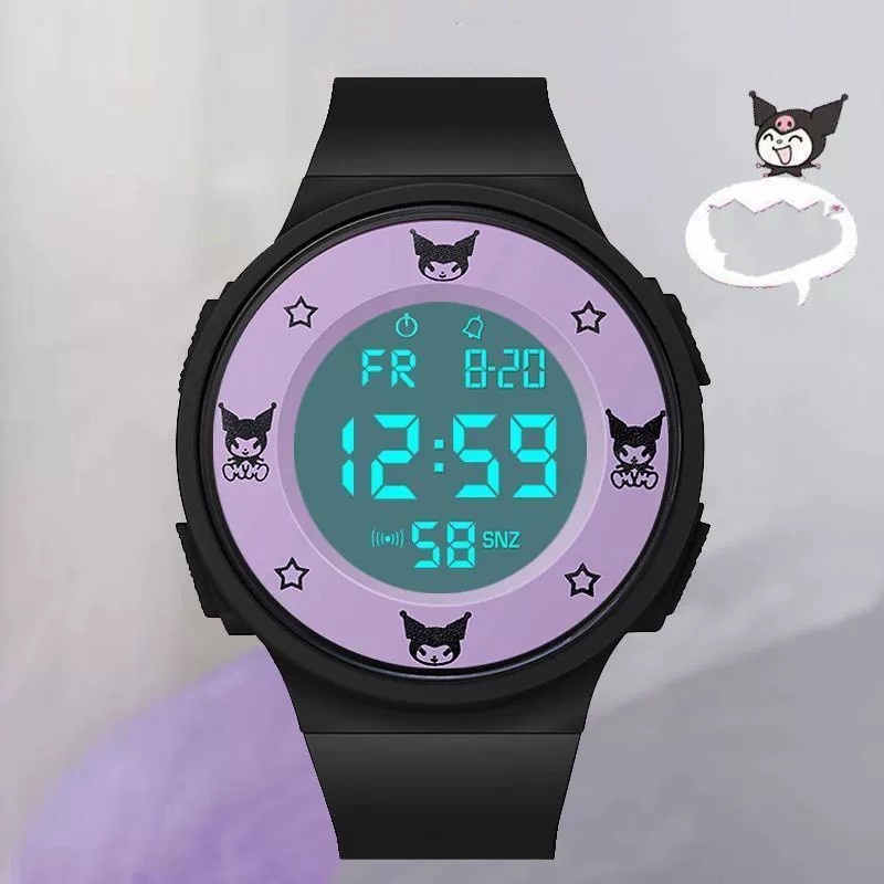 Children Sanrio Kuromi LED Light Watch Student High Quality Sport ...