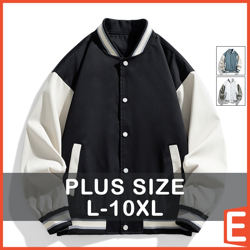 [L-10XL] Plus Size Baseball Jacket Men Jaket Lelaki Korean Oversized ...