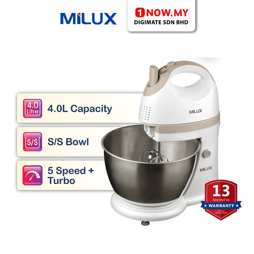 MILUX 4.0L 2-in-1 Stand Mixer MSM-9906 | 5-Speed Control + Turbo ...