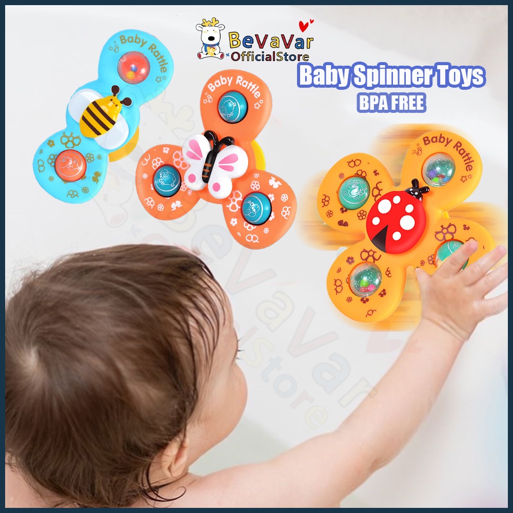 BEVAVAR 3Pcs Set Baby Spinner Toy Kids Bath Toys Finger Spinning Baby ...