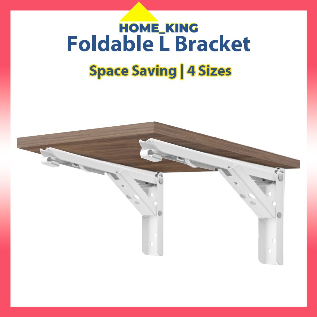 Home King Foldable L Bracket Folding Shelf Wall L Bracket with Spring ...