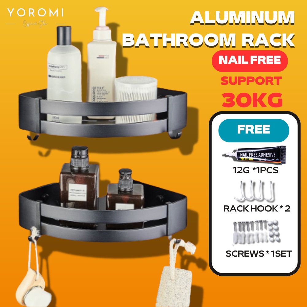 Toilet Shelf bathroom rack Bathroom Storage Corner Shelve Kitchen Wall ...