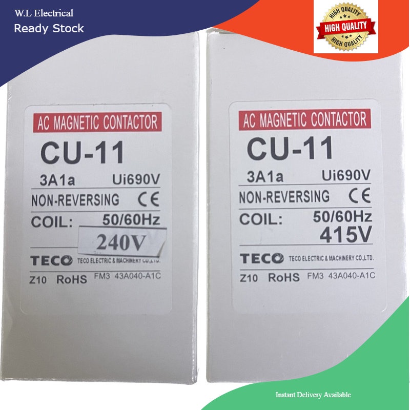 TAIAN-JAYA AC Magnetic Contactor CU-11 (240V & 415V) | Shopee Malaysia
