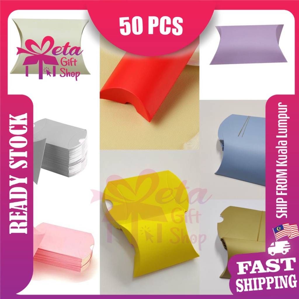 [50pcs] Murah Candy Box Party Gift Doorgift Bag Kotak Goodies Pillow ...
