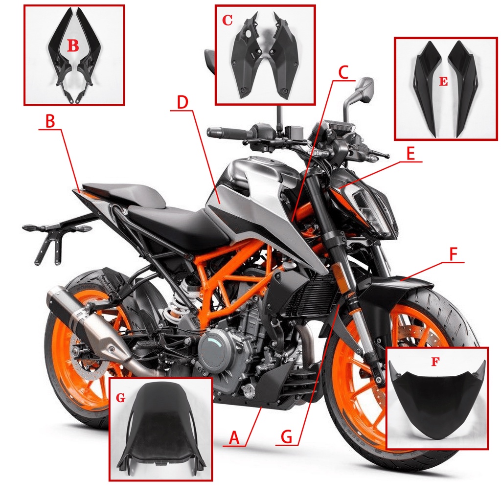 Ultrasupplier For KTM Duke390 Inection Panel Bodywork Frame Protector ...