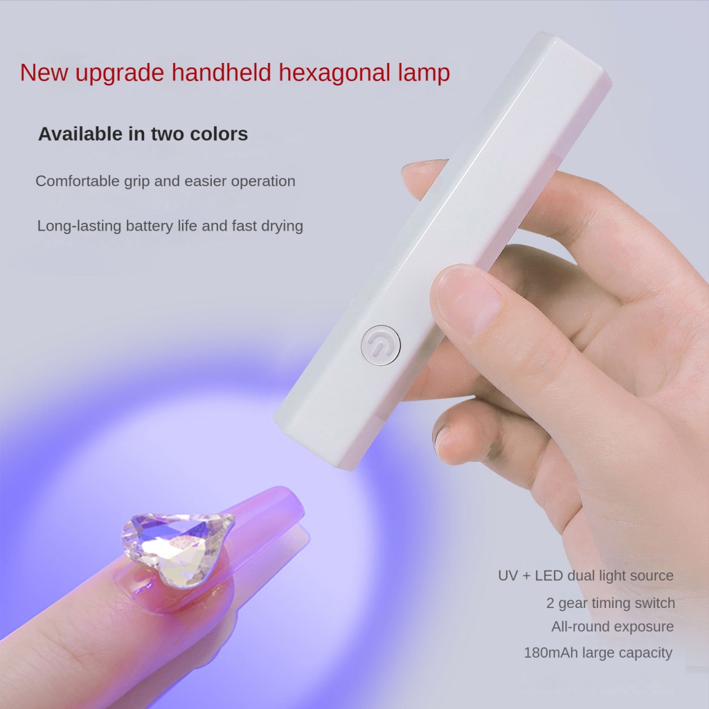 Mini handheld hexagon usb nail lamp / Small Portable Power Storage Nail ...
