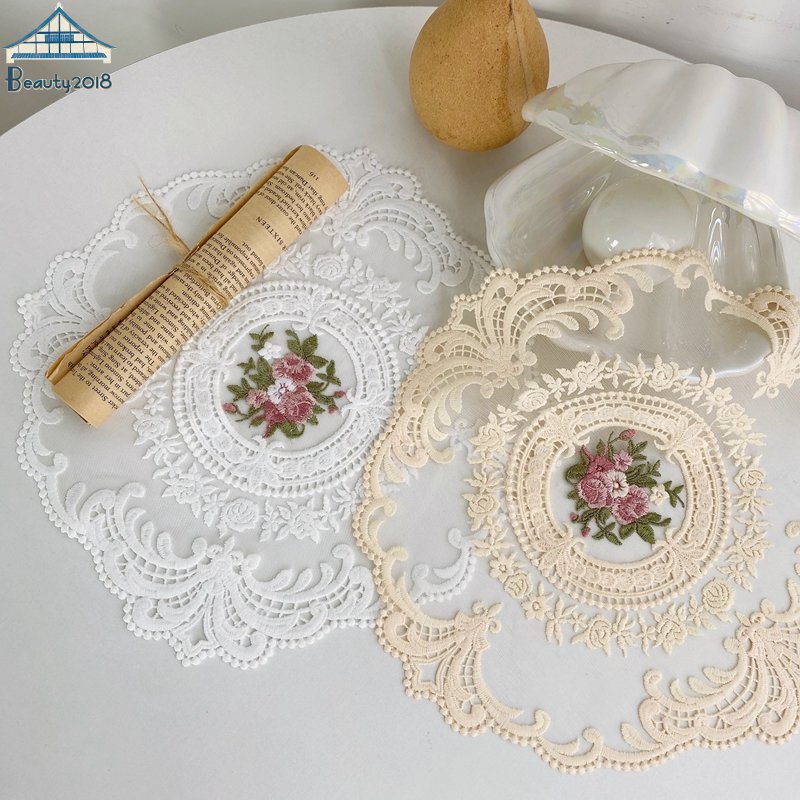 Retro Lace Table Mat Embroidered Placemat Home Tablecloth Vintage ...