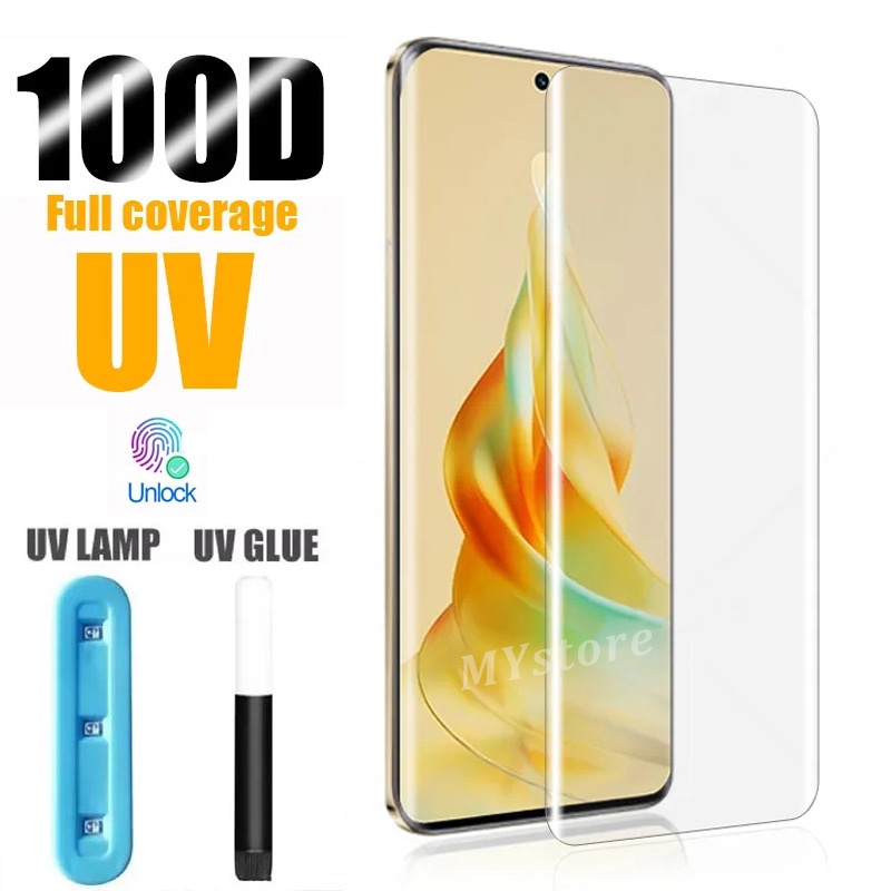 UV Liquid Glue Tempered Glass For OPPO Reno 11F 10 9 8T 6 5 4 Find X7 ...