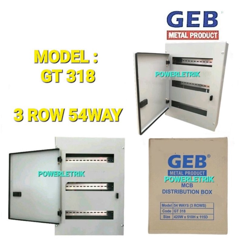 GEB GT 318 3ROW(54WAY) METALCLAD ENCLOSURE DB BOX/3PHASE MCB ...