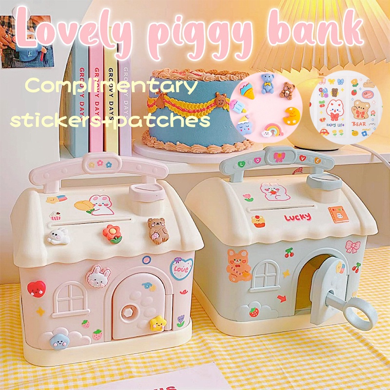 Cartoon House Piggy Bank Children Large-capacity Cute Coin Collection ...
