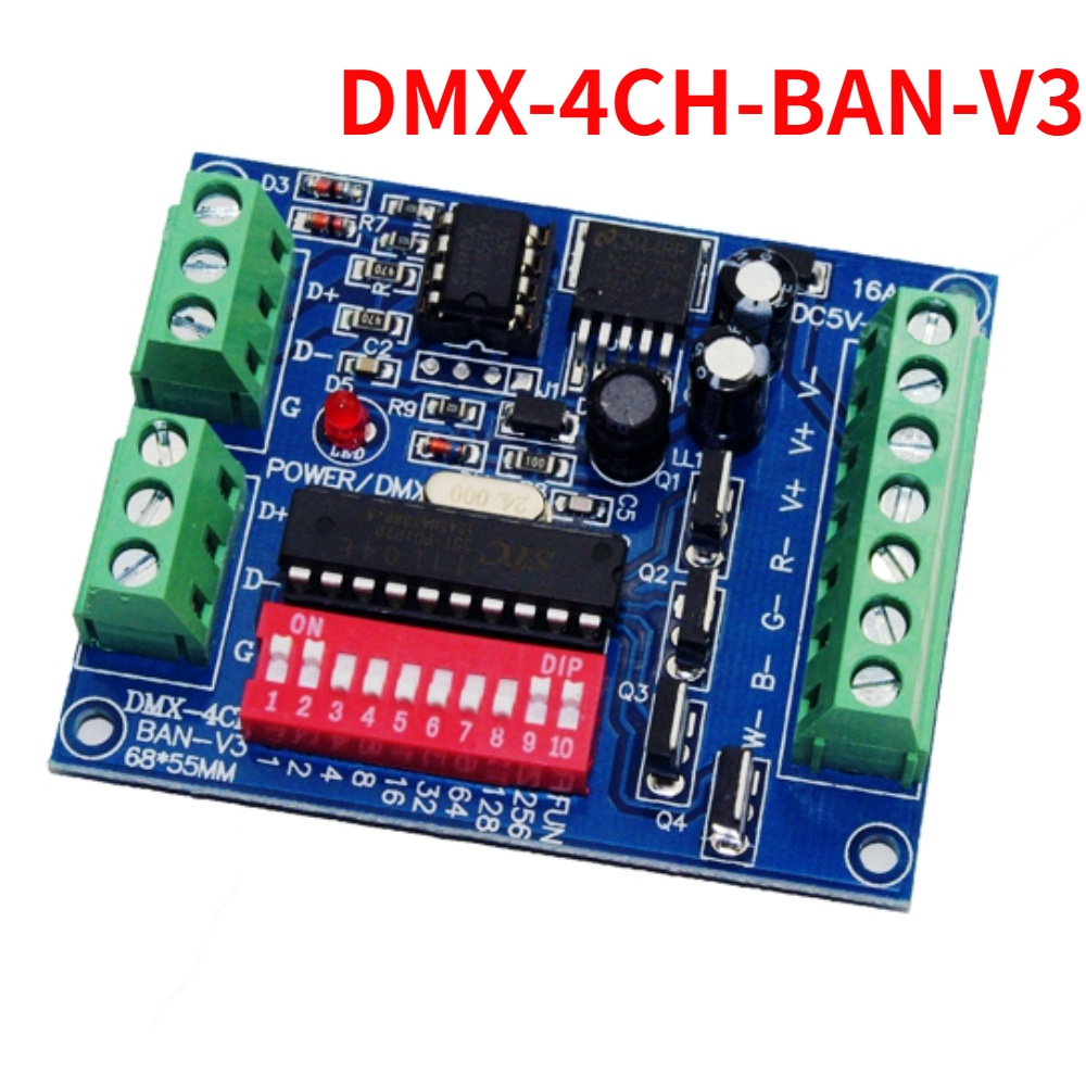 DMX512 4CH 4 Channel RGBW Easy DMX Decoder,Dimmer,Controller,Driver ...