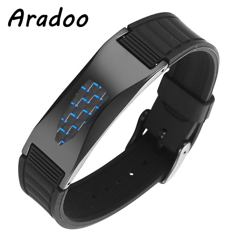 Titanium Steel Silicone Armband Power Bio Health Bracelet Magnetic ...