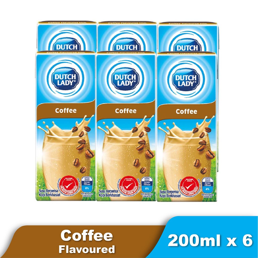 Dutch Lady Pure Farm Coffee UHT Milk 200ml x 6 | Shopee Malaysia