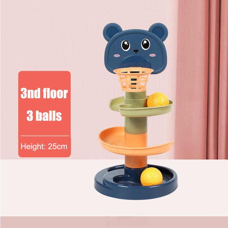 3 Layers Rolling Slide Ball Pile Tower Training Spin Track Turn Rattles ...