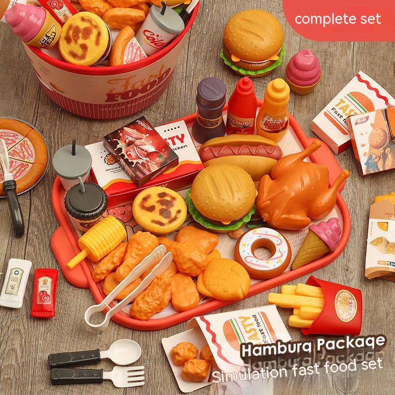 Children's toys play house restaurant simulation hamburger set fast ...
